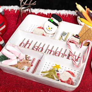 Mud Pie, Multi, Oh So Merry Christmas Section Server Platter, Multu, 2" x 12" x 12"