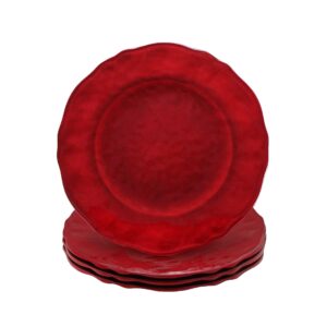 le cadeaux garnet holiday collection melamine salad plate, set of 4