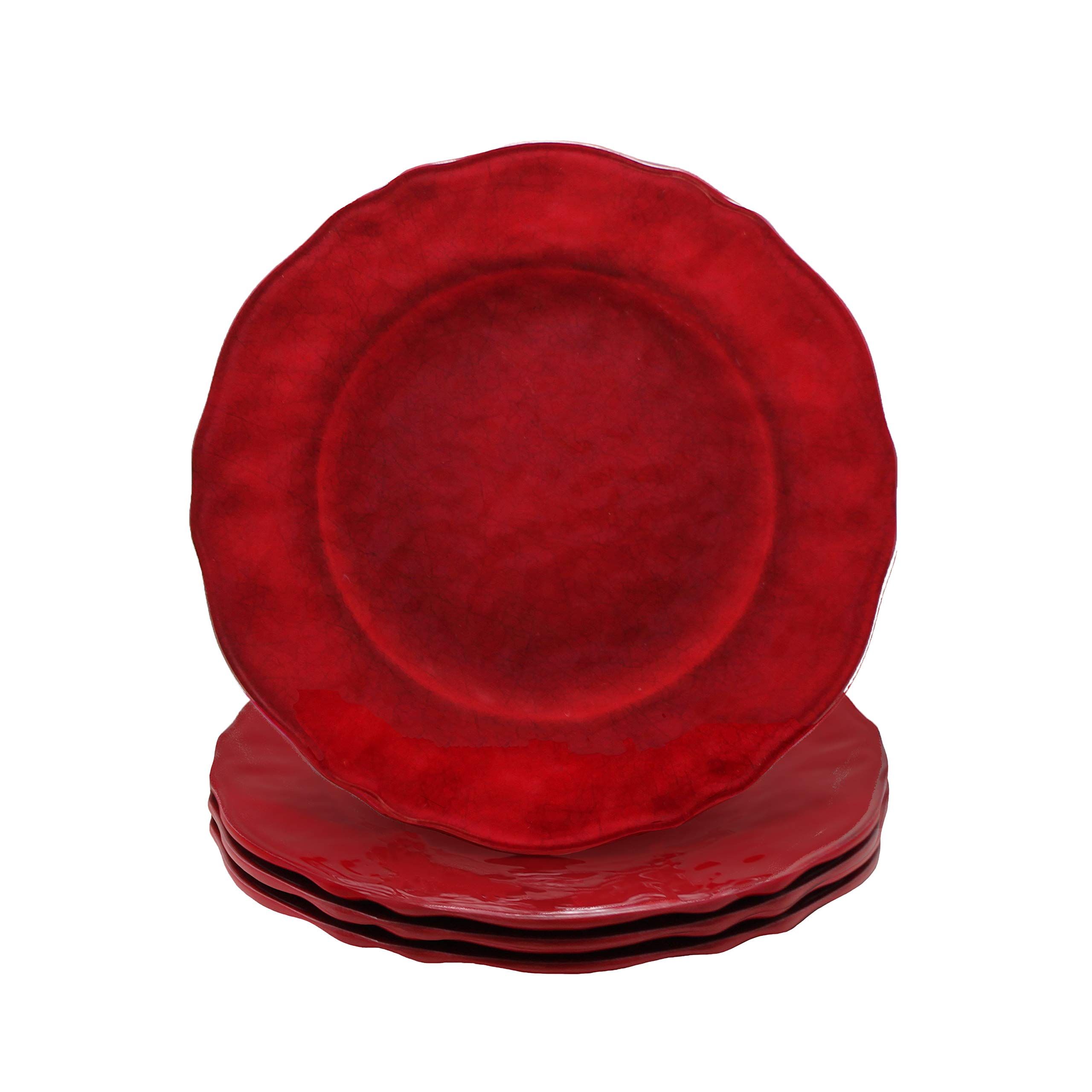 Le Cadeaux Garnet Holiday Collection Melamine Salad Plate, Set of 4