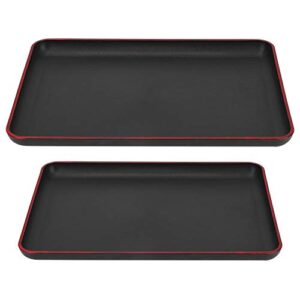 Japanese Style Plastic Rectangular Serving Tray, Non-Slip Food Serving Tray Plate for Restaurant Home Hotel(#1)