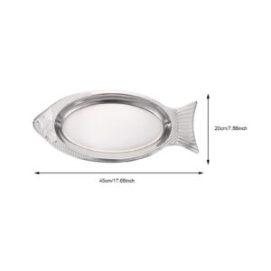 Serving Platter Dish Fish Shape Stainless Steel Oval Platter Fish Grill Serving Tray Fish Plate for Steaming Fish