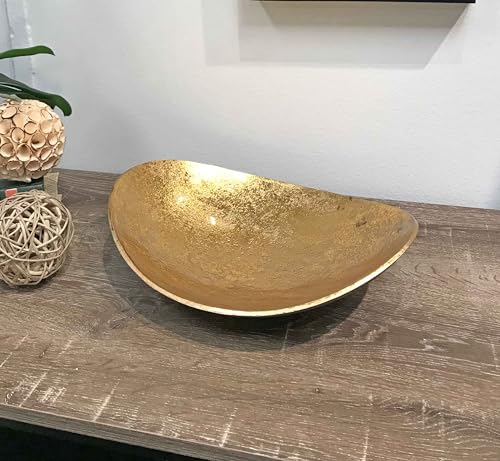 Modern Day Accents 4404 Metalico Oblongo Tray, Bronze and Gold Decor, Home Decor, Office Decor, Kitchen Counter Decor, Fruit Bowl, Tabletop, 14" L