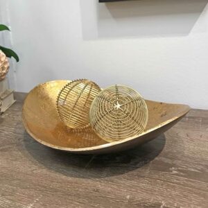 Modern Day Accents 4404 Metalico Oblongo Tray, Bronze and Gold Decor, Home Decor, Office Decor, Kitchen Counter Decor, Fruit Bowl, Tabletop, 14" L