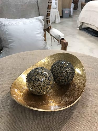 Modern Day Accents 4404 Metalico Oblongo Tray, Bronze and Gold Decor, Home Decor, Office Decor, Kitchen Counter Decor, Fruit Bowl, Tabletop, 14" L