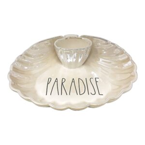 rae dunn ceramic iridescent paradise shrimp and dip bowl