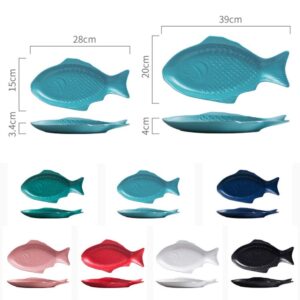 Cabilock 1pc Fish Platter Food Tray Pasta Ceramic Appetizer Plates Ceramic Plates Mini Cake Pans Ceramic Serving Dishes Ceramic Fish Plate Snack Storage Trays Fish Pan Oval Decorative Plate