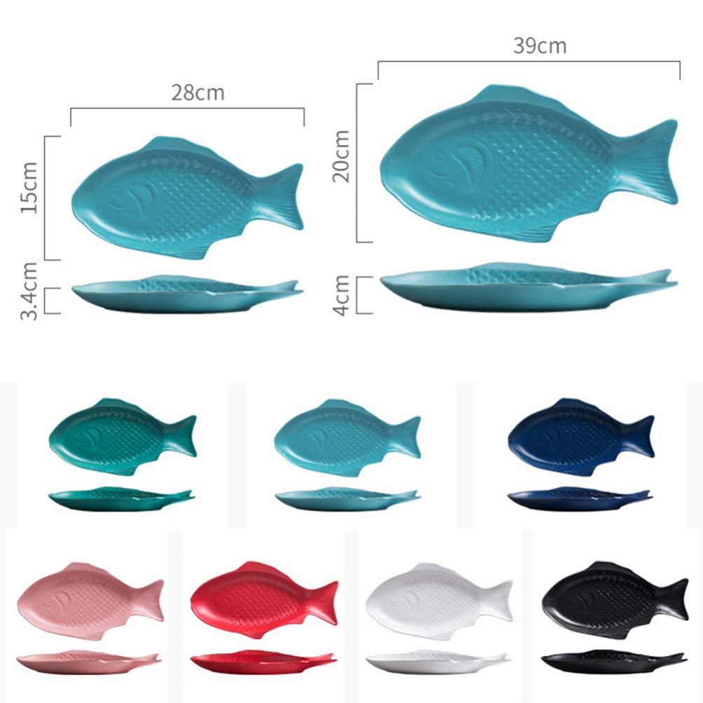 Cabilock 1pc Fish Platter Food Tray Pasta Ceramic Appetizer Plates Ceramic Plates Mini Cake Pans Ceramic Serving Dishes Ceramic Fish Plate Snack Storage Trays Fish Pan Oval Decorative Plate