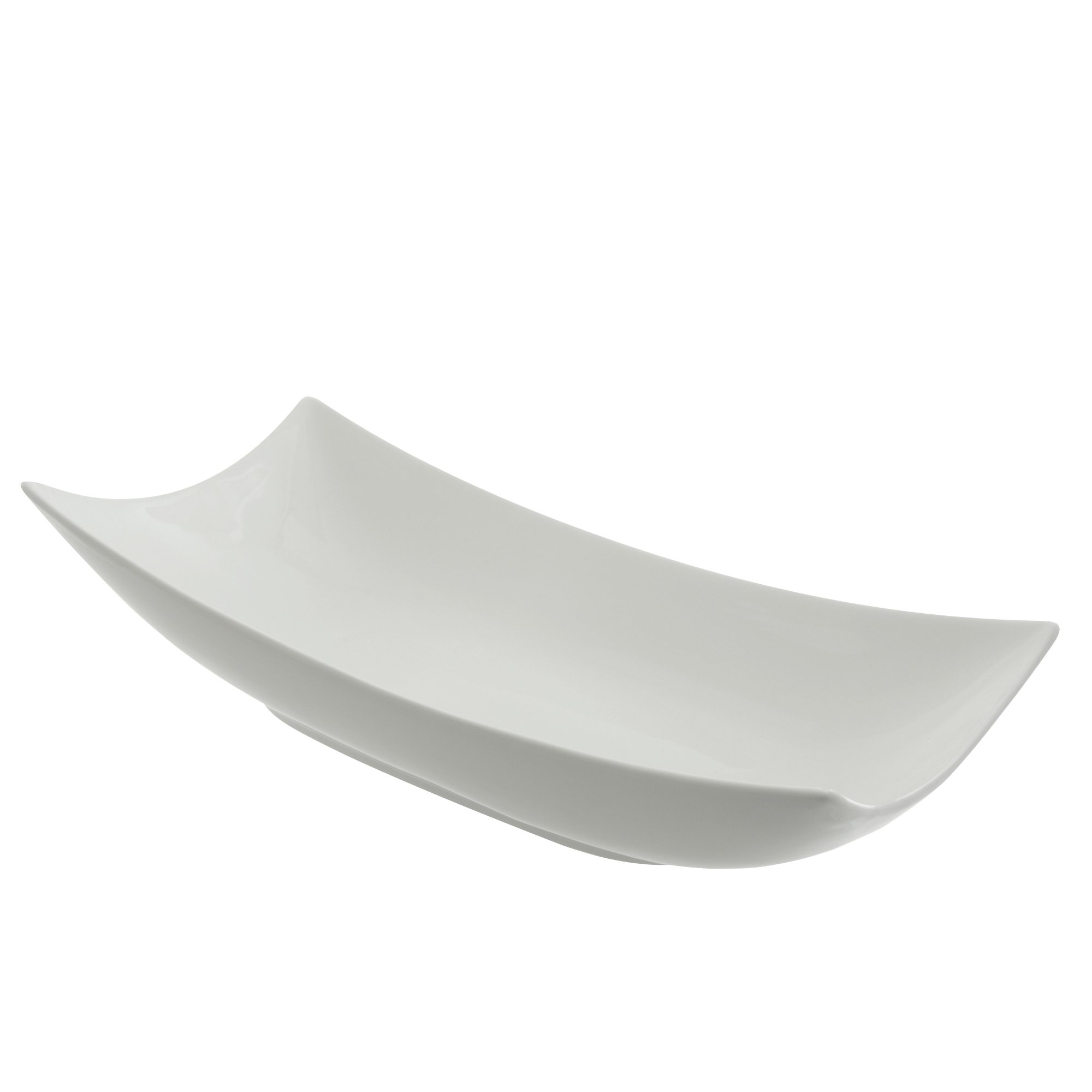 10 Strawberry Street OSLO 21" x 10.375" Rolled Coupe Platter, White