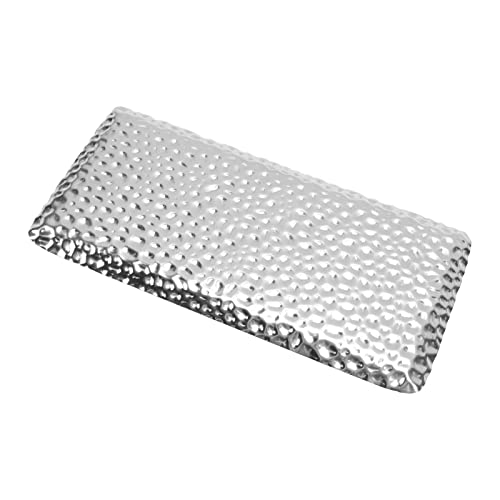 Hammered Rectangular Tray, Hammered Tray Odorless Exquisite Decoration for Bathroom(Silver)