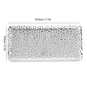 Hammered Rectangular Tray, Hammered Tray Odorless Exquisite Decoration for Bathroom(Silver)