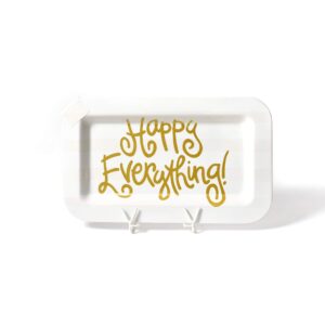 happy everything! white stripe mini rectangle platter