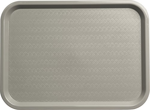 Carlisle FoodService Products Cafe Fast Food Cafeteria Tray with Patterned Surface for Cafeterias, Fast Food, And Dining Room, Plastic, 16.31 X 12.06 X 0.7 Inches, Gray, (Pack of 24)