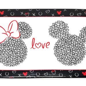 Love & Kisses Mickey & Minnie Heavy Porcelain Serving Tray - 6.75 Inches X 14 Inches