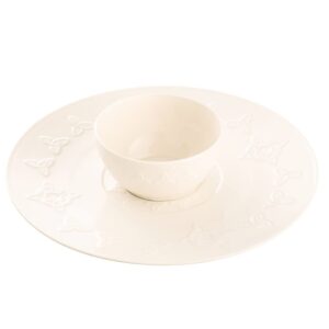 belleek trinity knot chip & dip set, fine parian china