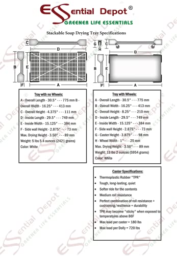 Essential Depot Drying Tray Stackable - Herb, Food or Soap - 60 Trays (no Wheels) on 1 Pallet - Each Tray can Hold up to 40lbs - Made in The U.S.A.