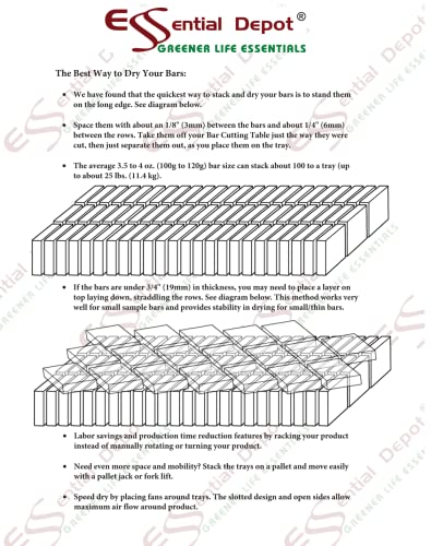 Essential Depot Drying Tray Stackable - Herb, Food or Soap - 60 Trays (no Wheels) on 1 Pallet - Each Tray can Hold up to 40lbs - Made in The U.S.A.