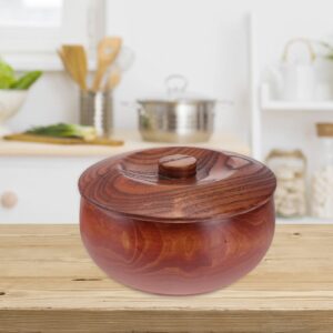 generic Wooden Serving Plate Bowl with Lid Natural Wood Round Serving Tea Trays Salad Fruit Dessert Cake Snack Large Platter