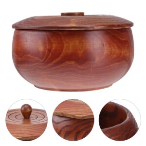 generic Wooden Serving Plate Bowl with Lid Natural Wood Round Serving Tea Trays Salad Fruit Dessert Cake Snack Large Platter