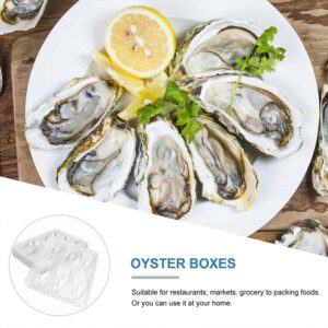 Cabilock 50pcs Disposable Oyster Tray Oyster Plate Plastic Seafood Serving Tray