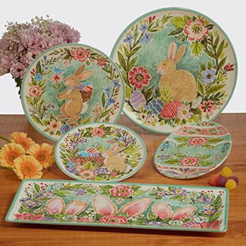 Certified International Joy of Easter Melamine 3 Piece Hostess Servware Set, Multicolor, Large