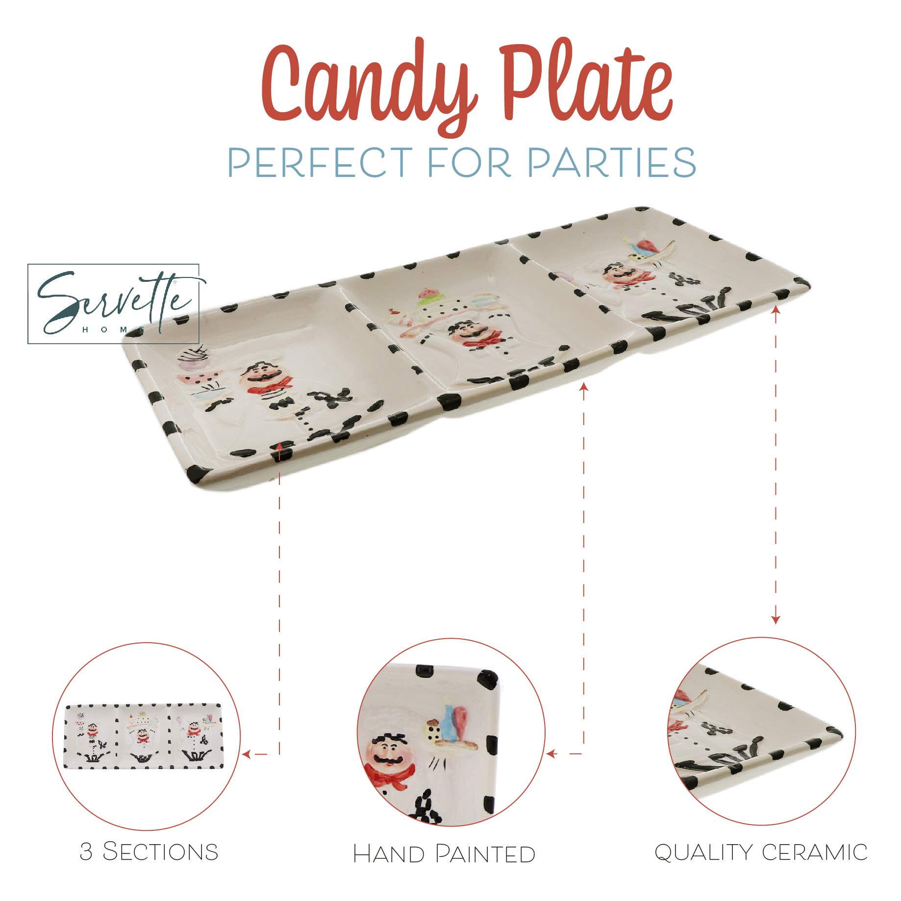 Servette Home Triple Chef Candy Plate