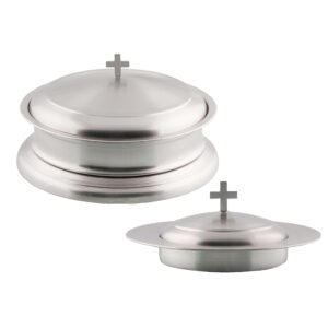 stainless steel communion tray set and bread plate set