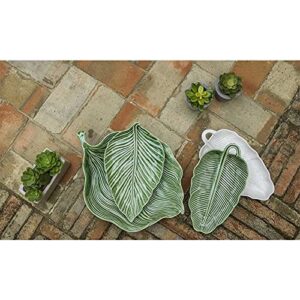 Bordallo Pinheiro Green Banana Leaf Earthenware Platter