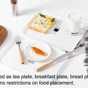 AKOAK 1 Pack Nordic Style Rectangular Plate Home Simple Breakfast Tray, Plastic Tea Tray Dinner Plate Dessert Tray