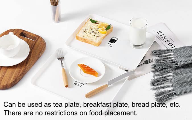 AKOAK 1 Pack Nordic Style Rectangular Plate Home Simple Breakfast Tray, Plastic Tea Tray Dinner Plate Dessert Tray