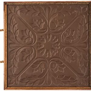 Elements - 5230317 Whitewash Embossed Wood Tray, 14-Inch, Assorted