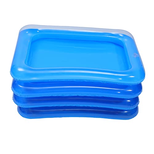 Anneome 4pcs Inflatable Ice Bar Kids Grill Crawfish Trays Tabletop Grill Inflatable Ice Serving Bar Pool Party Drink Containers Inflatable Serving Tray Ice Serving Trays Ice Serving Cooler