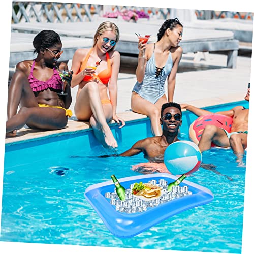 Anneome 4pcs Inflatable Ice Bar Kids Grill Crawfish Trays Tabletop Grill Inflatable Ice Serving Bar Pool Party Drink Containers Inflatable Serving Tray Ice Serving Trays Ice Serving Cooler