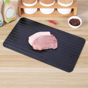 Fast Defrosting Tray Serving Trays Home Restaurant Food Defroster Plate Kitchen Aluminum Alloy Mellow Thawing Plate for Meat and Food(L)