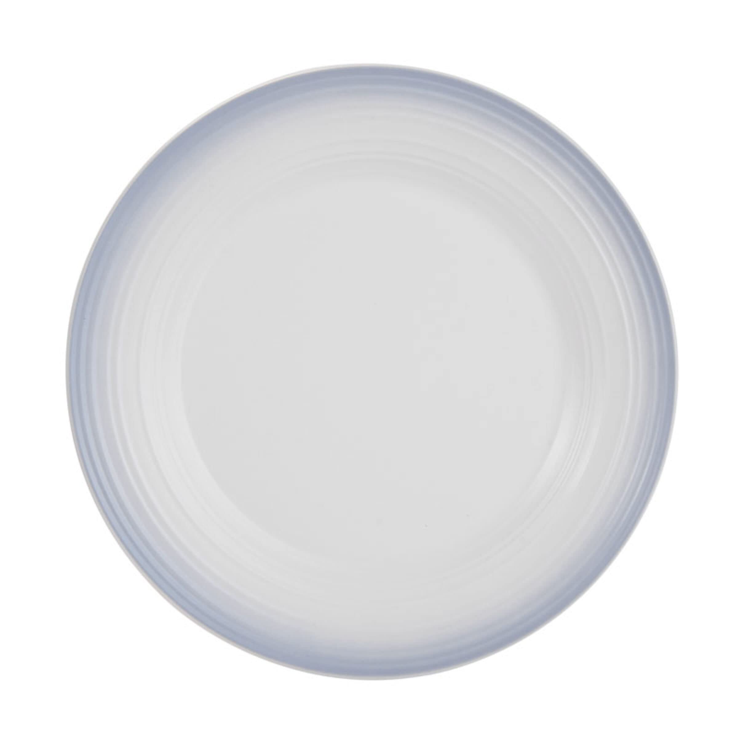 Mikasa Swirl Ombre White Round Platter, 12.5 Inch, Grey Banded