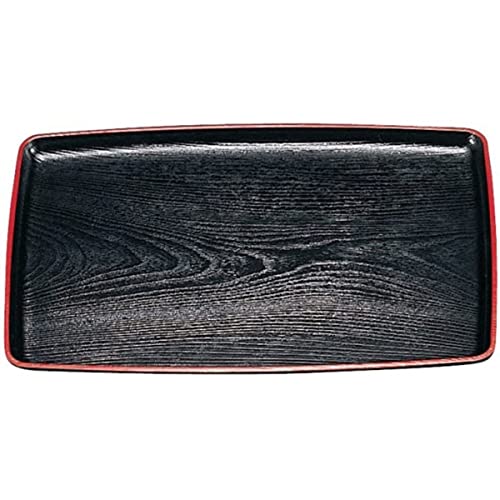 J-Kitchens Shaku 2 Long Length Obon (Bon Tray Tray) Black Wood Grain Tenshu Made in Japan