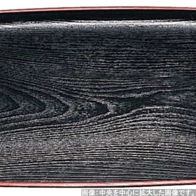 J-Kitchens Shaku 2 Long Length Obon (Bon Tray Tray) Black Wood Grain Tenshu Made in Japan