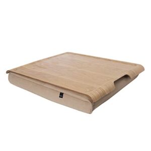 Natural Wooden Lap Tray - Natural Wood and Cushion