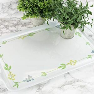 Reston Lloyd Melamine Serving/Ottoman, Rectangular Tray, Secret Garden