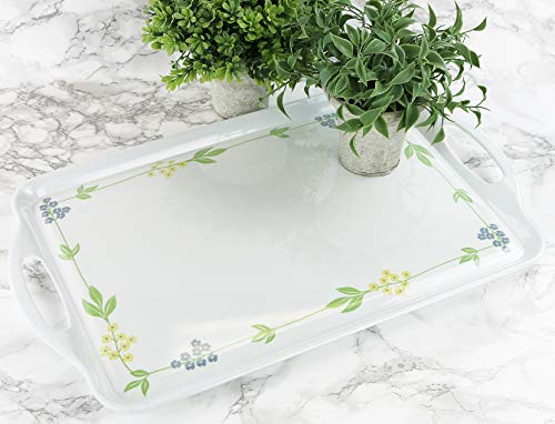 Reston Lloyd Melamine Serving/Ottoman, Rectangular Tray, Secret Garden