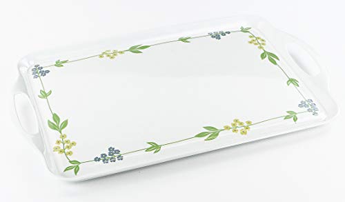 Reston Lloyd Melamine Serving/Ottoman, Rectangular Tray, Secret Garden