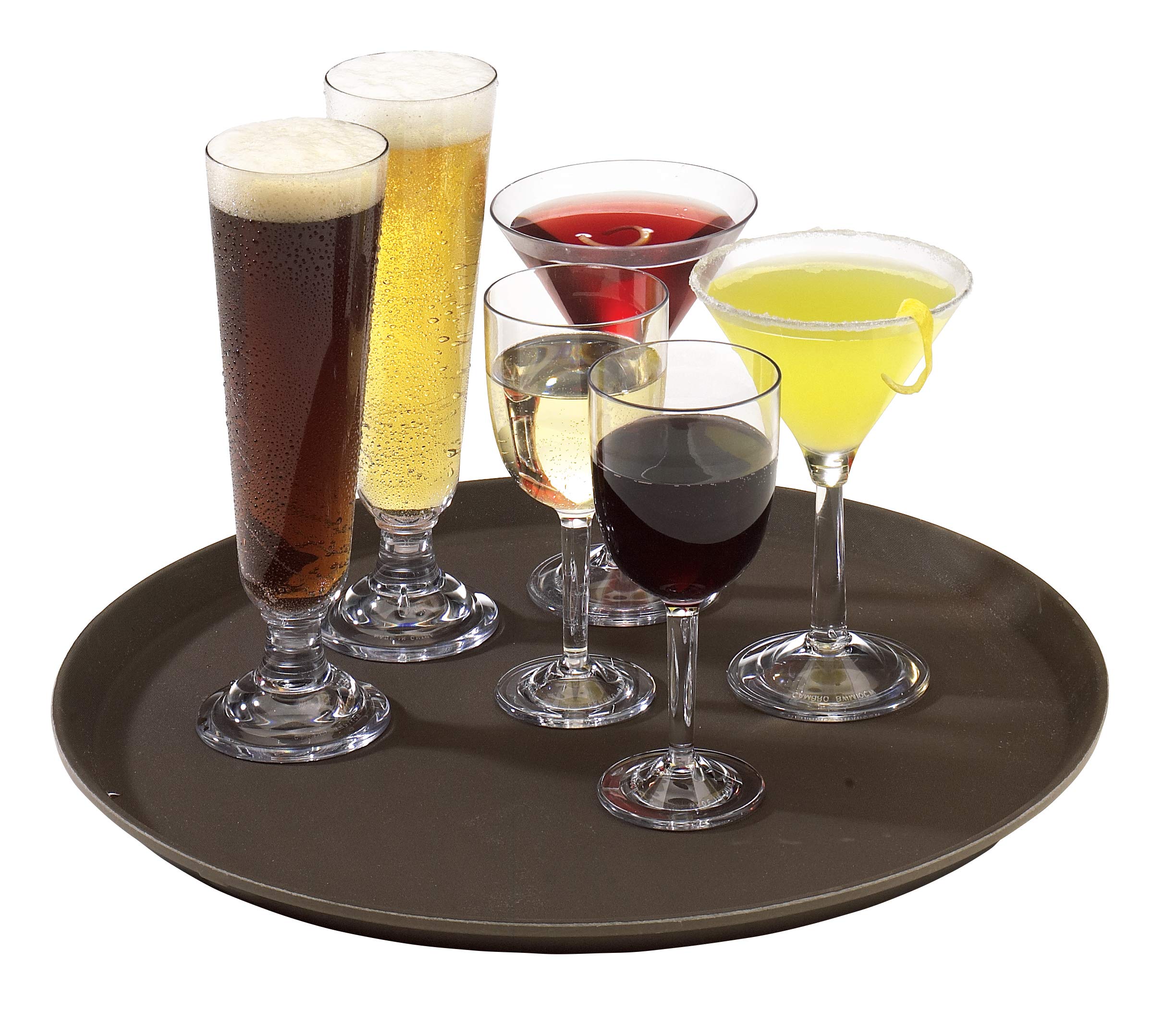 Cambro (1600CT138) 16" Round Fiberglass Bar Tray - Camtread®