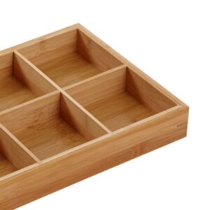 Divided Wooden Tray, Environmental Friendly Wooden Serving Tray for Sushi Plate (6 Compartments)