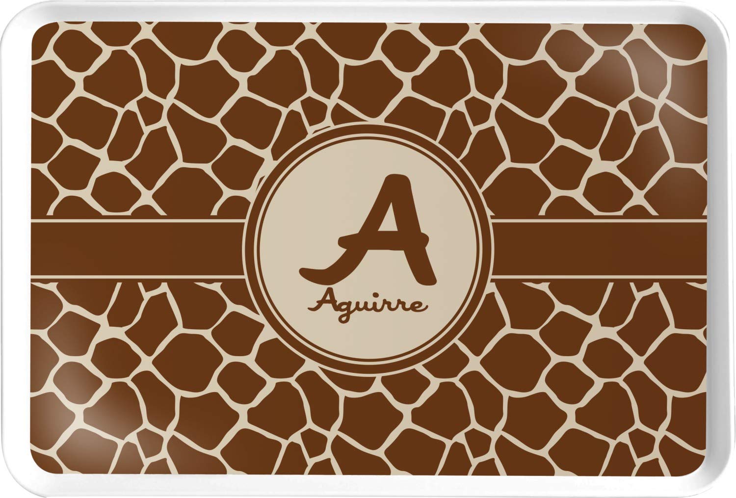 Personalized Giraffe Print Serving Tray