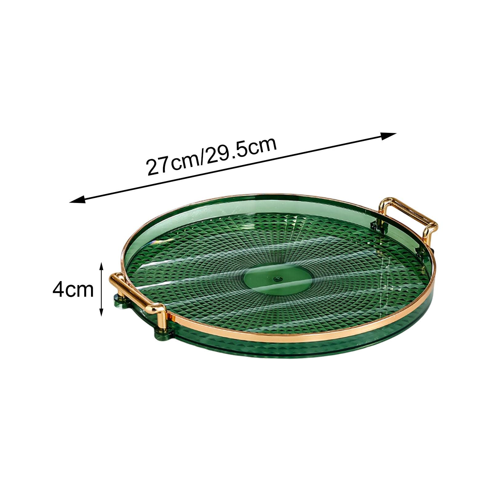 Multipurpose Serving Tray, Decorative Tray Vanity Tray Plate Food Tray for Desktop Living Room Kitchen Countertop Cabinet Bedroom, Green