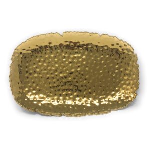 pampa bay monaco titanium-plated porcelain 11-inch platter, gold