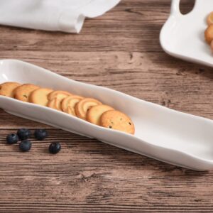 Pampa Bay Shatterproof Melamine Cracker Tray, 14.3 x 3.3 Inch, Food, Freezer, Dishwasher Safe, White