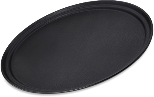 Carlisle FoodService Products 2700GR2004 Griptite 2 Oval Serving Tray, 27" x 22", Black (Pack of 6)