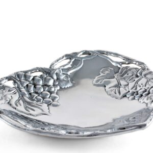 Arthur Court Aluminum Grape Heart Coupe Tray, 9.5 x 10 inch - Romantic Sand-Cast Design, Ideal for Mother's Day or Anniversary