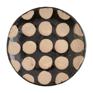 mud pie black terracotta platter, filled, 12" dia