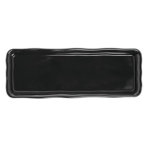 Elite Global Solutions M618-B Heavyweight Black Melamine Display Tray - 17 1/2 L x 6 1/2 W x 1 1/2 H